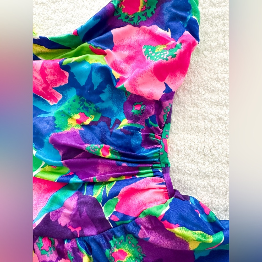 Vintage Swimsuit 1980s Skirted One Piece Swimsuit 10 - Gem